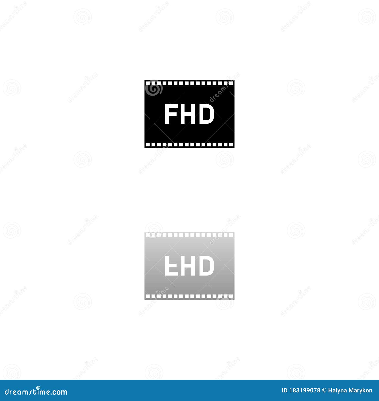 Full hd icon flat stock illustration. Illustration of geometric - 183199078