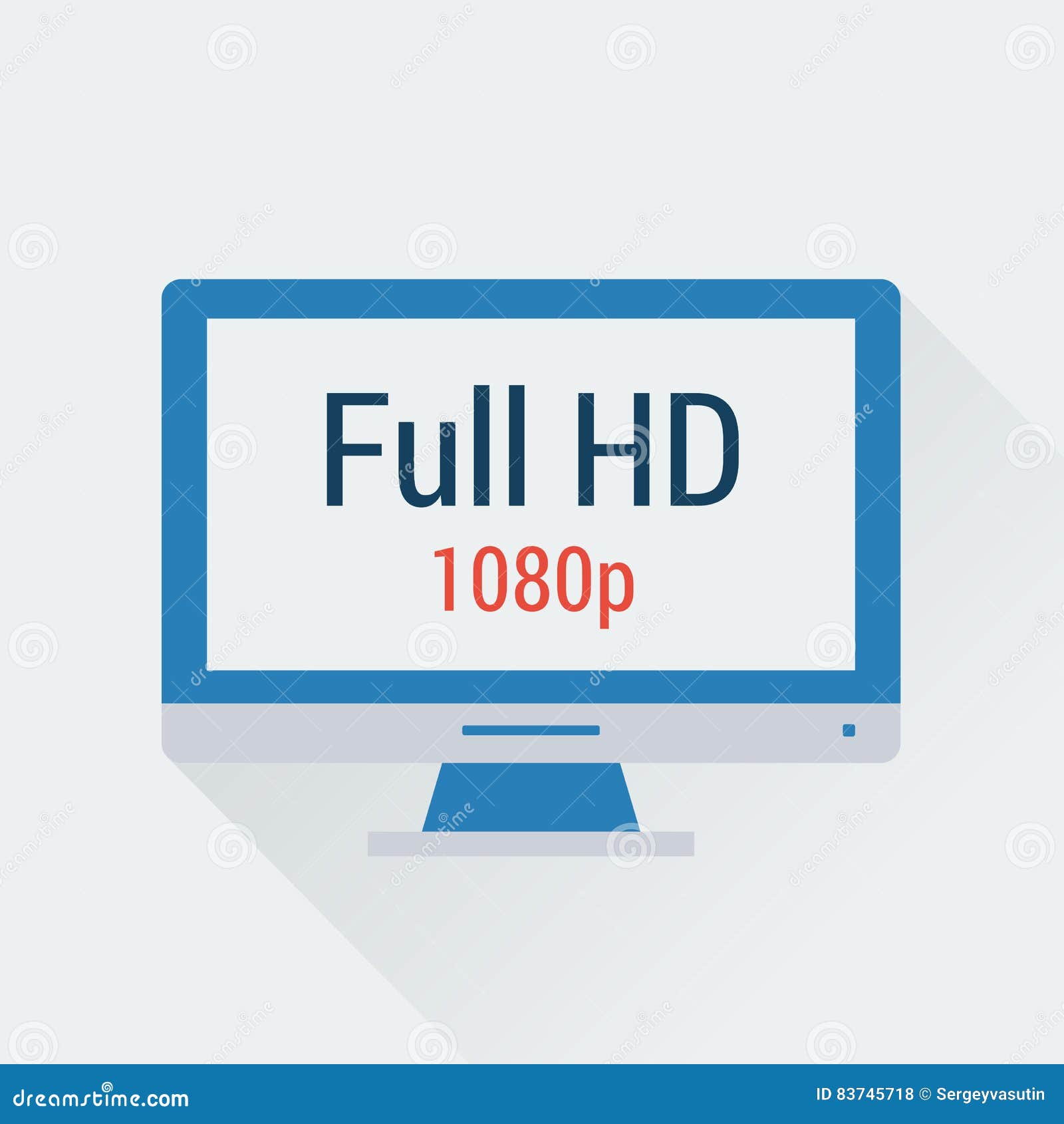 Full HD monitor icon stock illustration. Illustration of business ...
