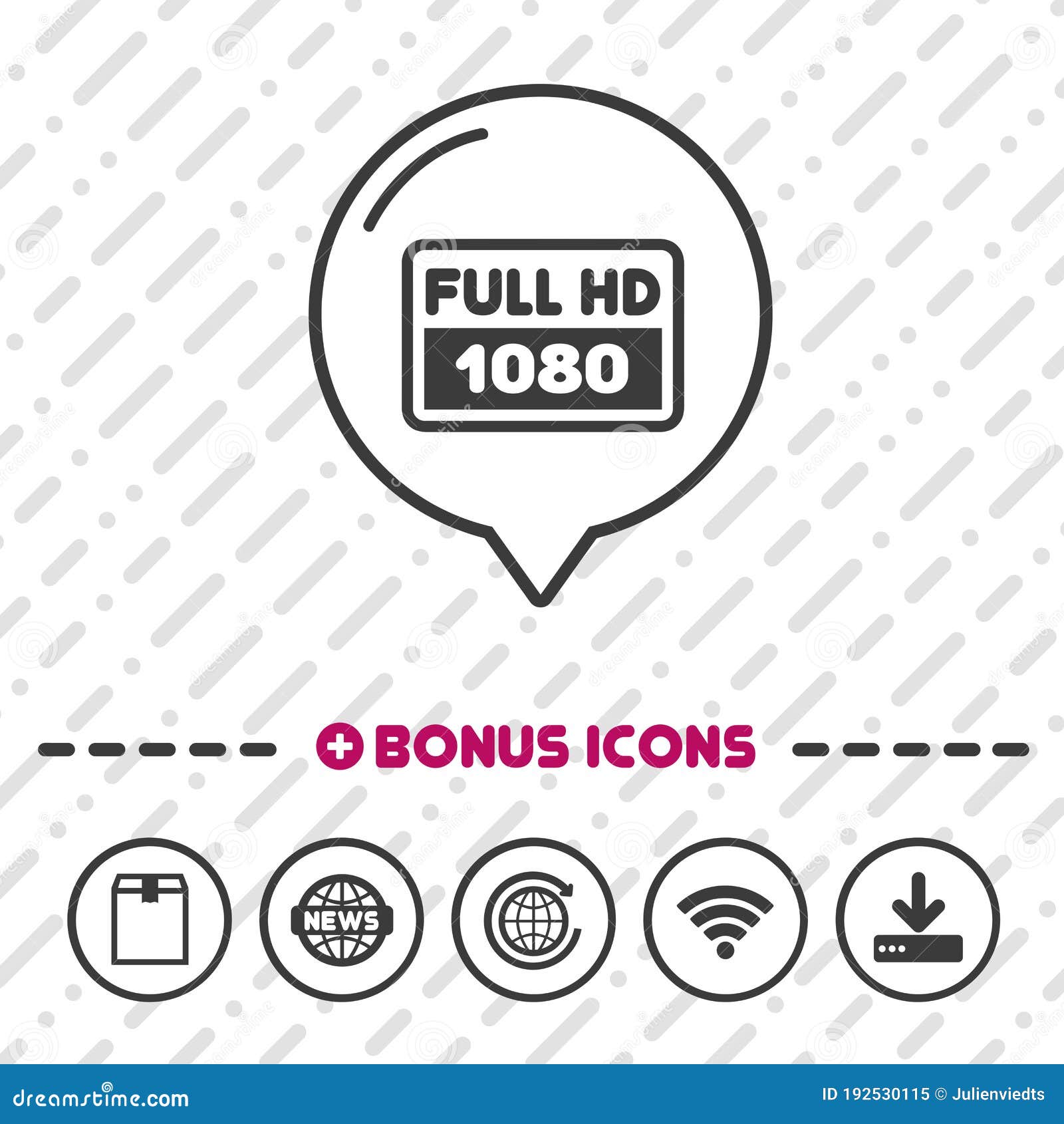 Full HD Screen Icon. 1080p Symbol Stock Illustration - Illustration of ...