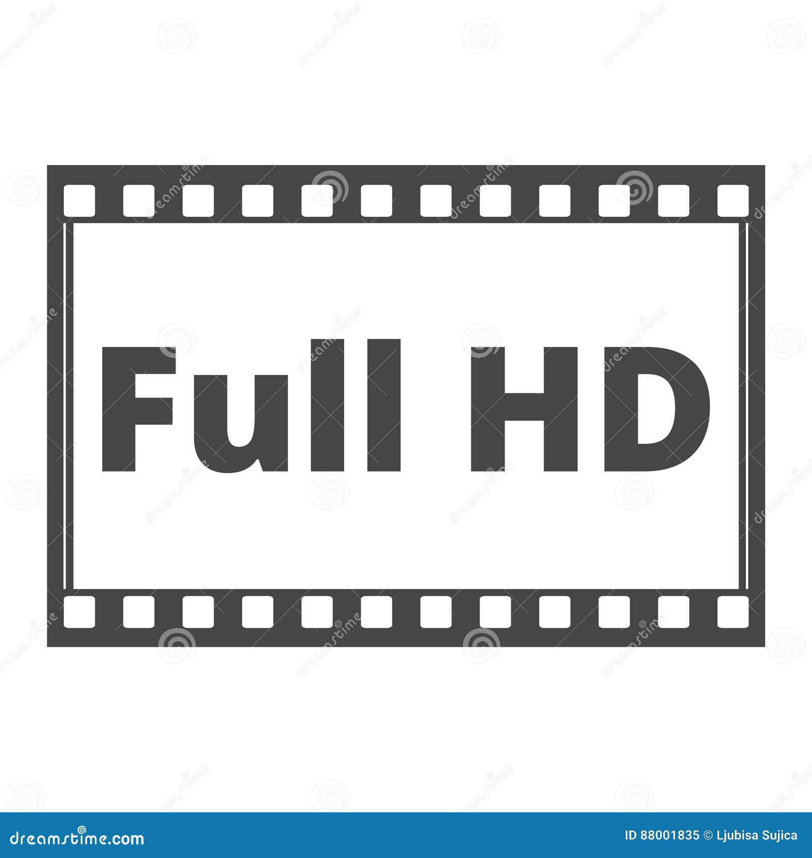 Full HD-symbol stock illustrationer. Illustration av dator - 88001835