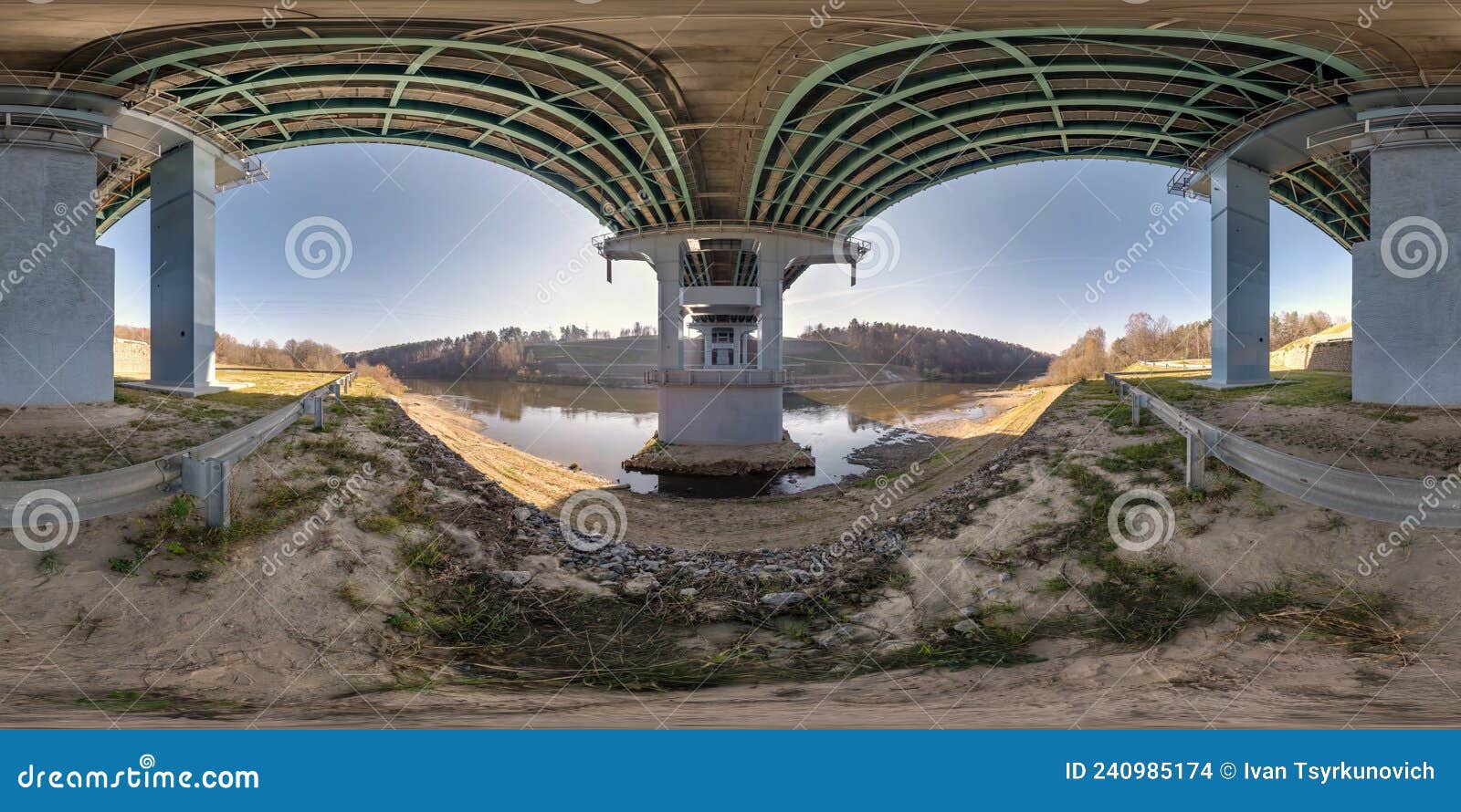 Full Hdr 360 Panorama Under Steel Frame Construction of Huge Car Bridge ...