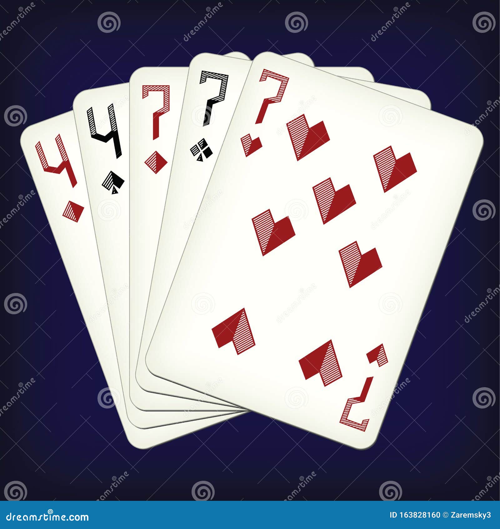 Full House - Playing Cards Vector Illustration Stock Vector ...