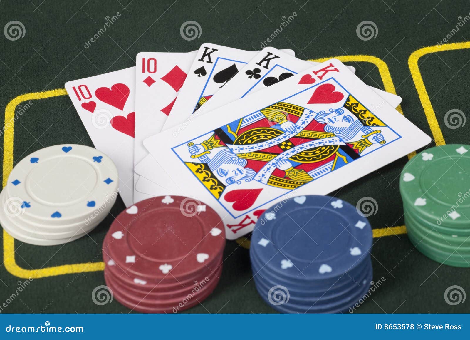 Full House Poker Hand stock photo. Image of color, full - 8653578