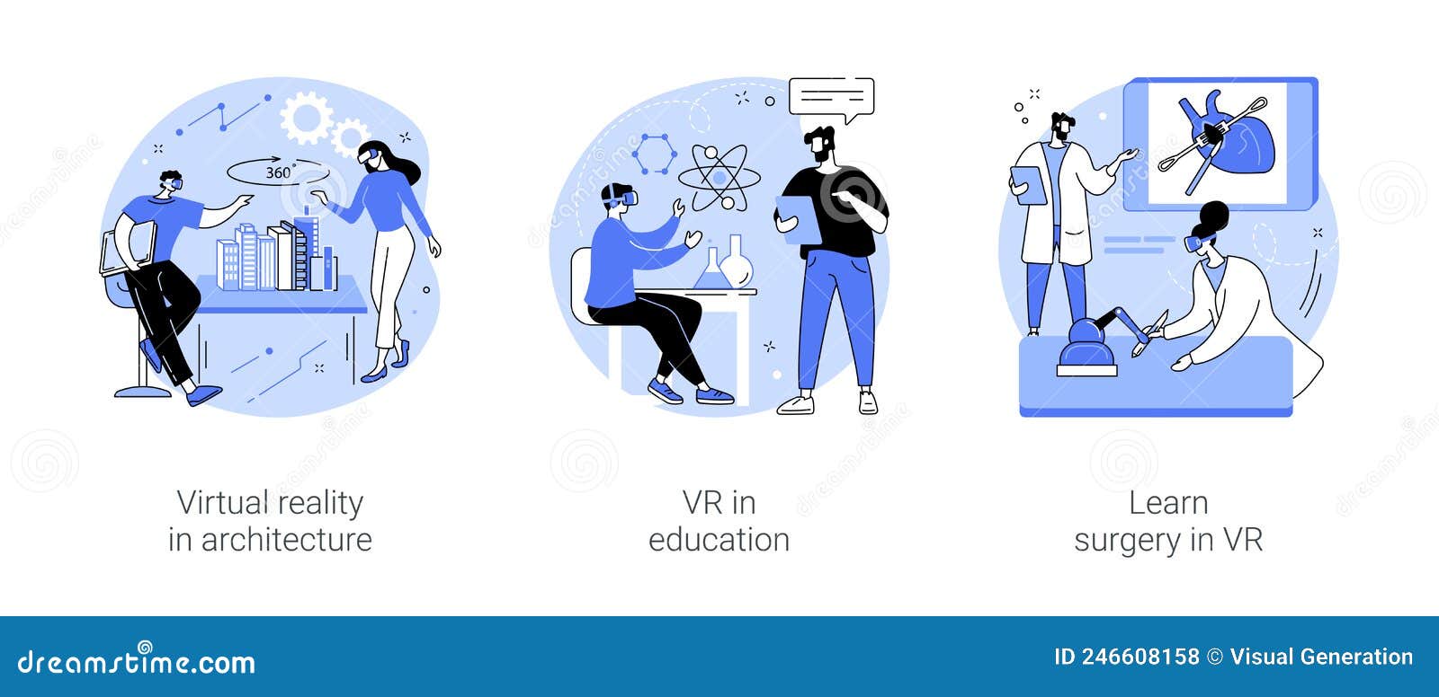 Full-immersive Virtual Reality Isolated Cartoon Vector Illustrations Se ...