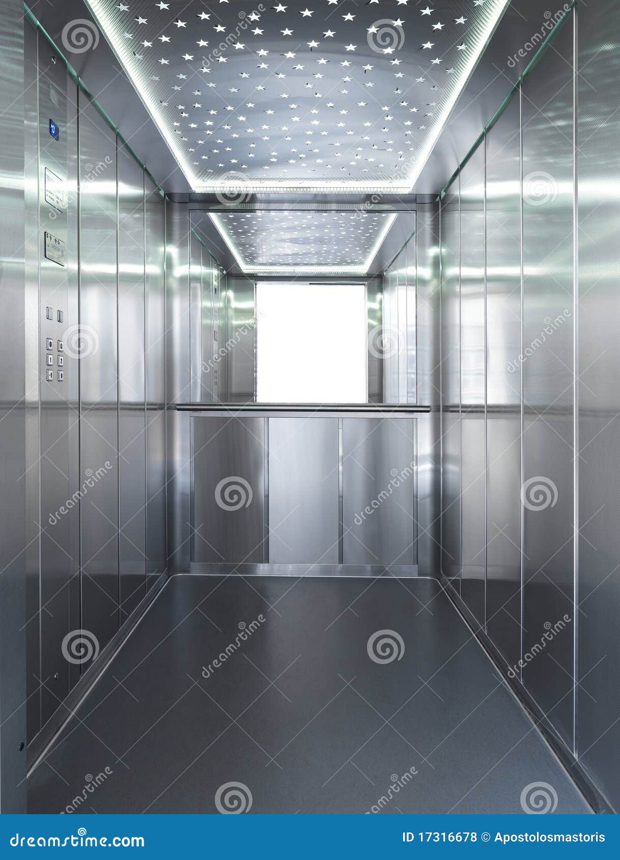 Full inox elevator stock photo. Image of mirror, elevate - 17316678