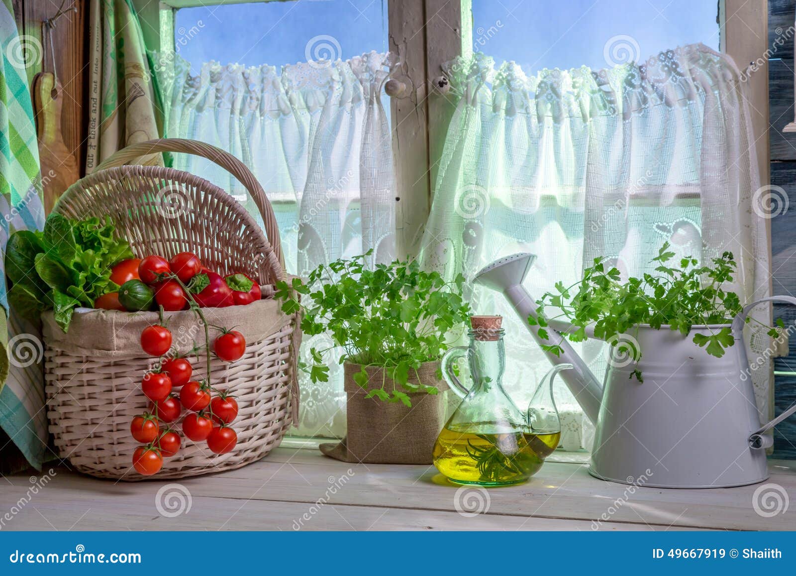 Full Kitchen with Fresh Spring Vegetables Stock Image - Image of food ...