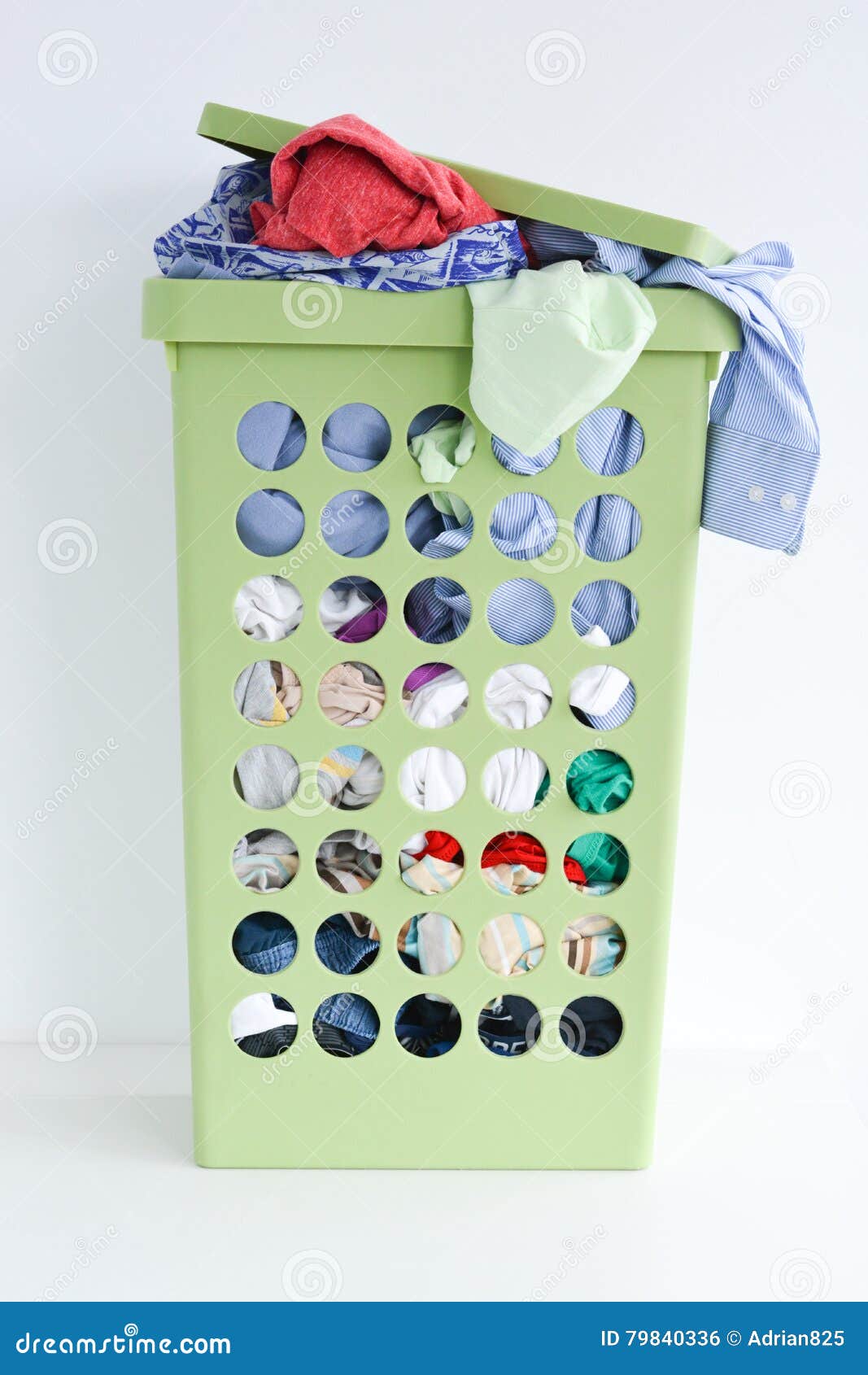 Full Laundry Basket with Dirty Clothes Stock Photo - Image of lifestyle ...