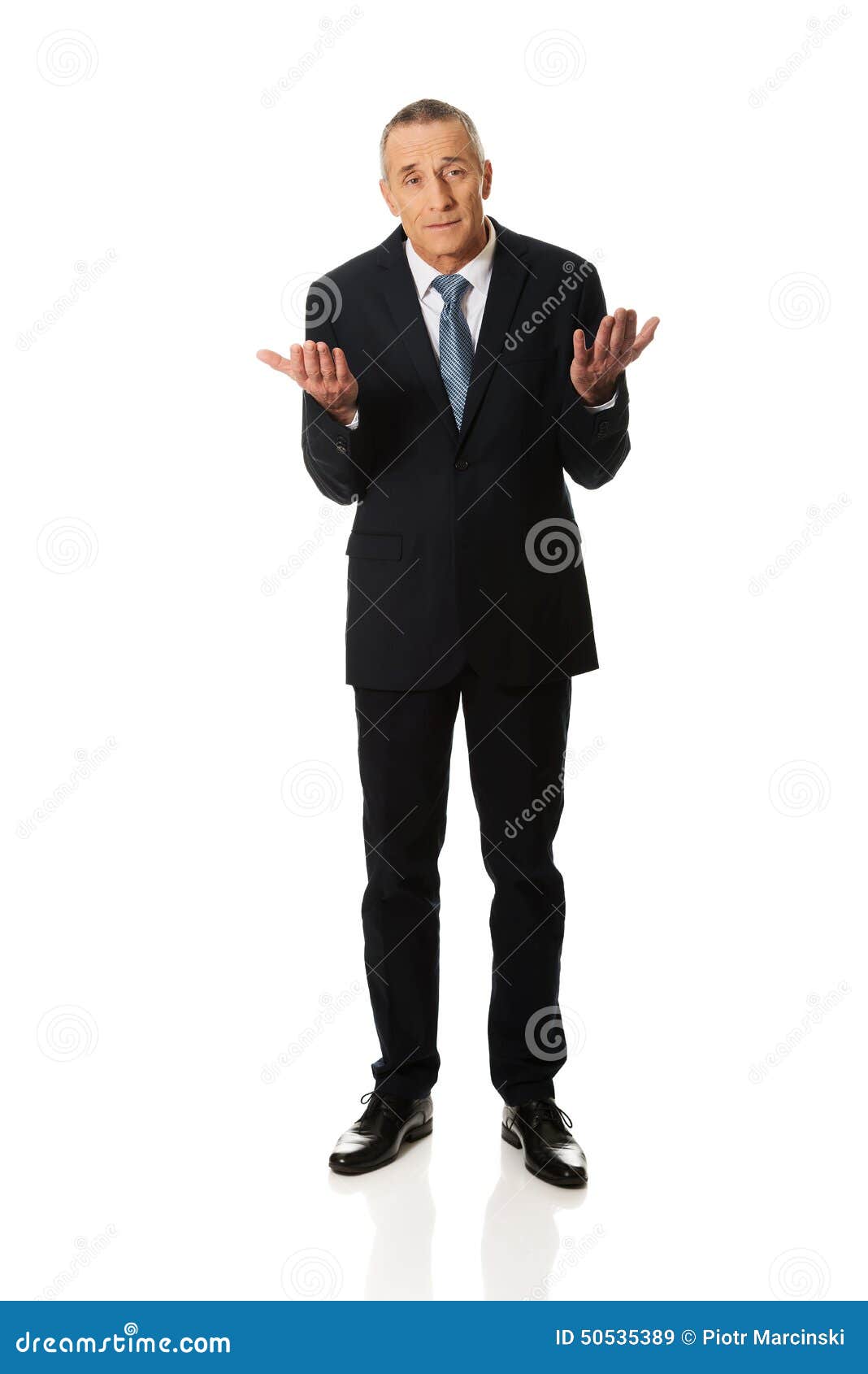 Full Length Businessman Making Undecided Gesture Stock Image - Image of ...
