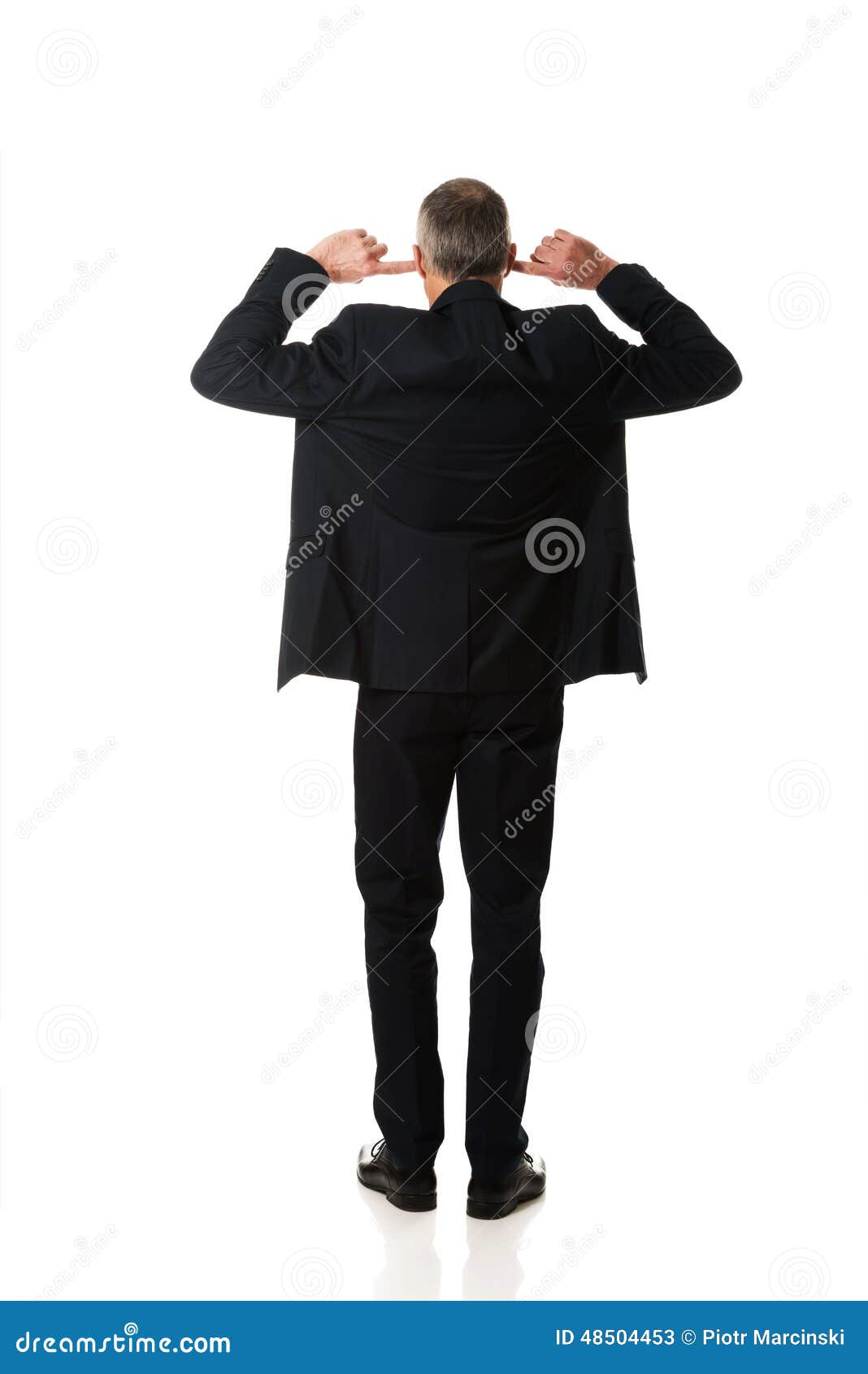 Full Length Businessman Plugging His Ears Stock Image - Image of ears ...
