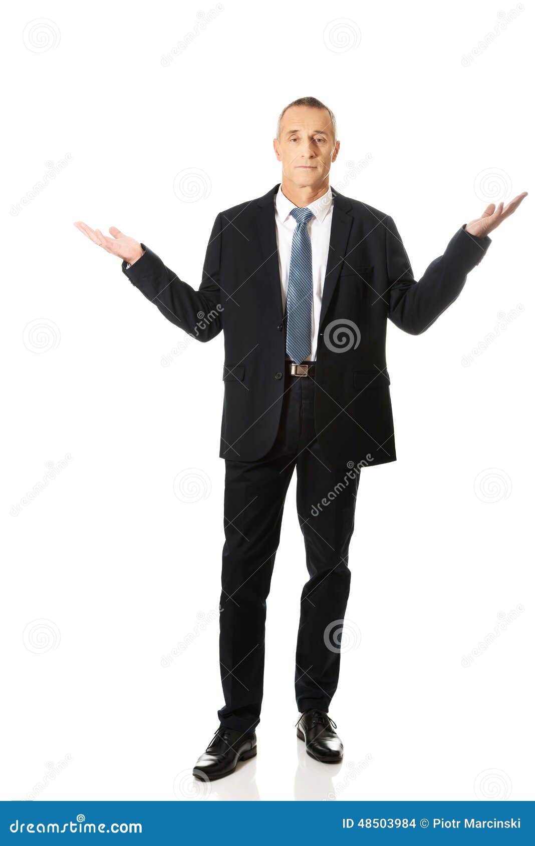 Full Length Businessman in Undecided Gesture Stock Photo - Image of ...
