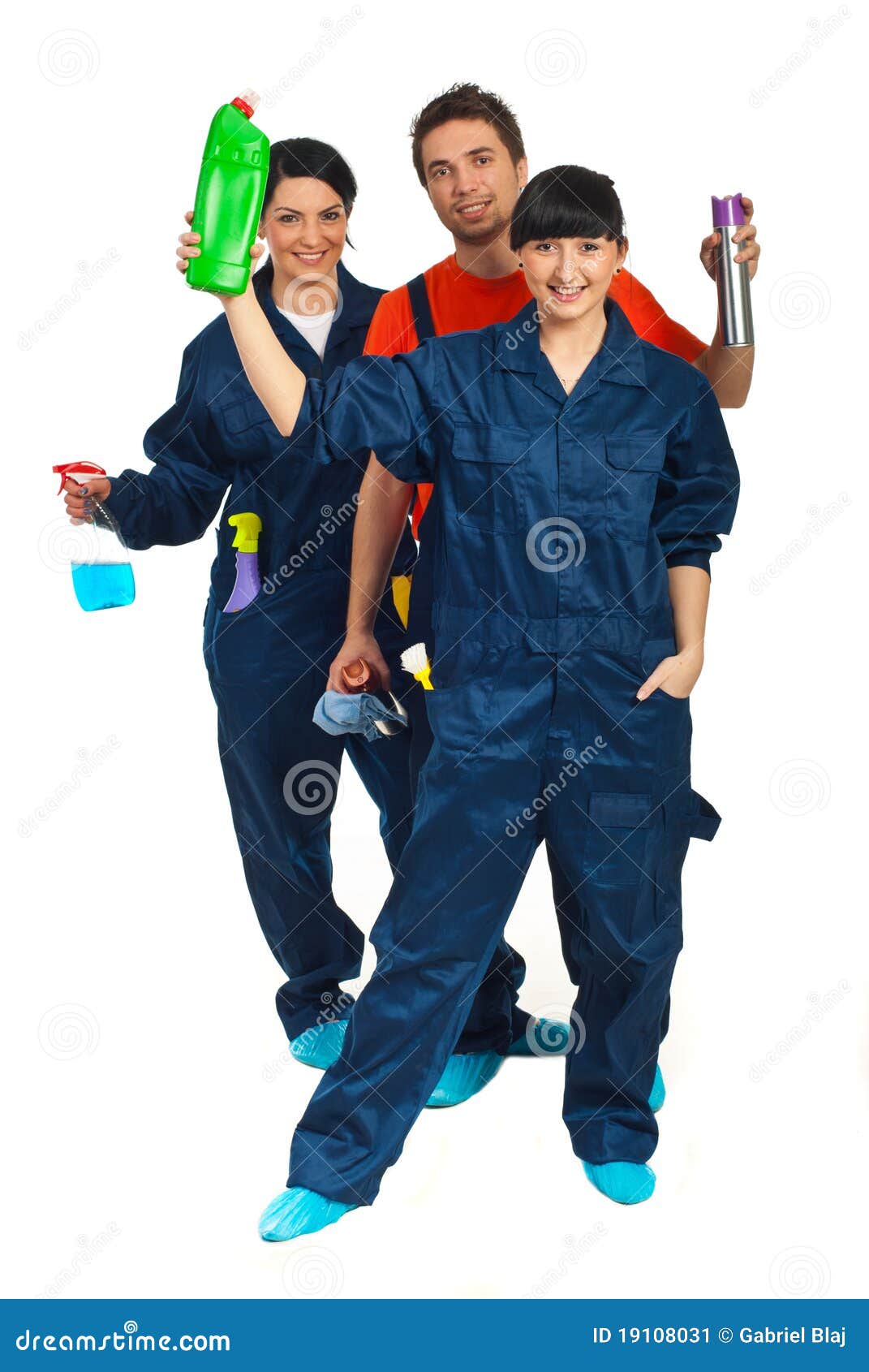 Full Length of Cleaning Workers Teamwork Stock Image - Image of house ...