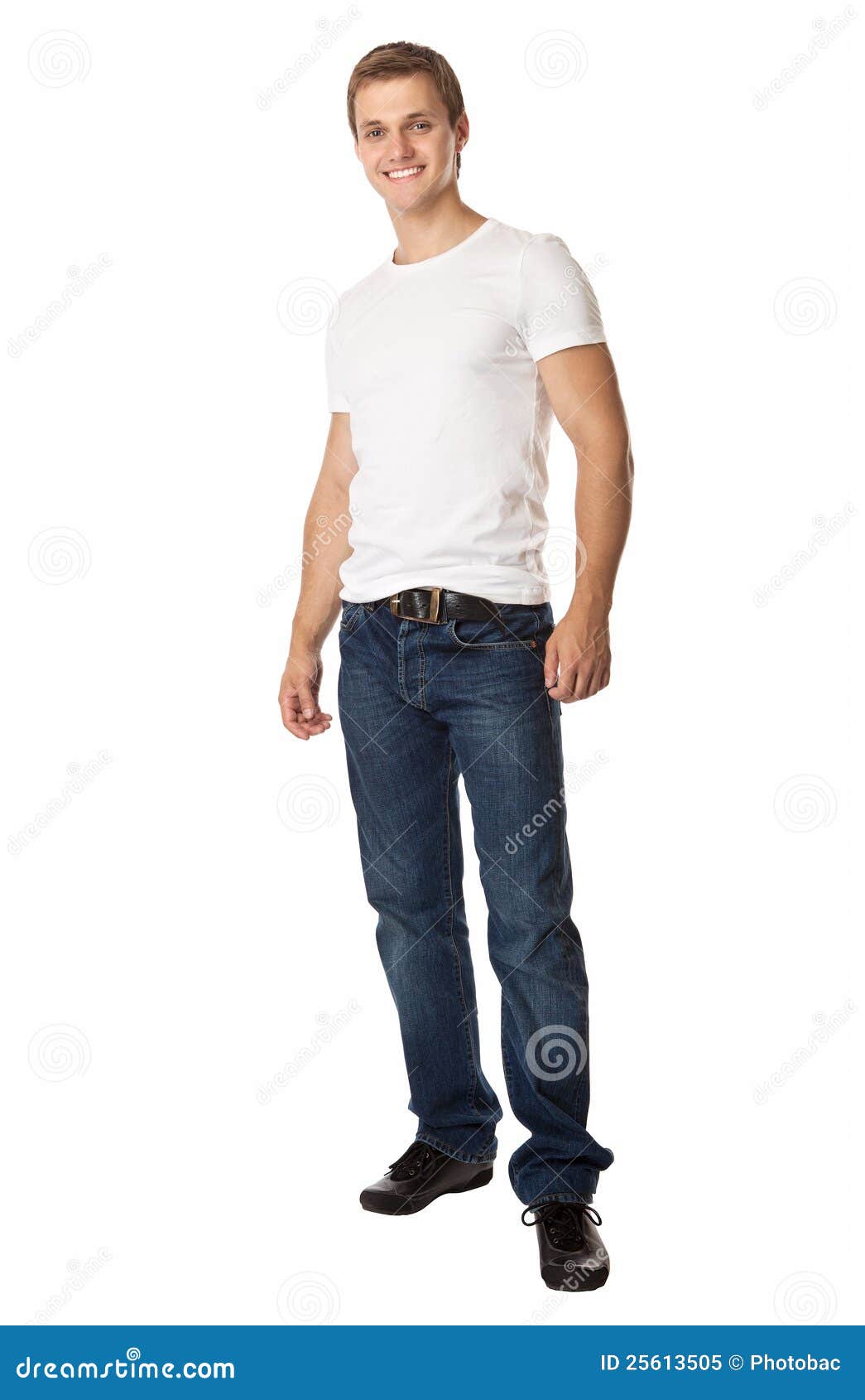 Full Length of a Cute Young Man Stock Image - Image of happy ...