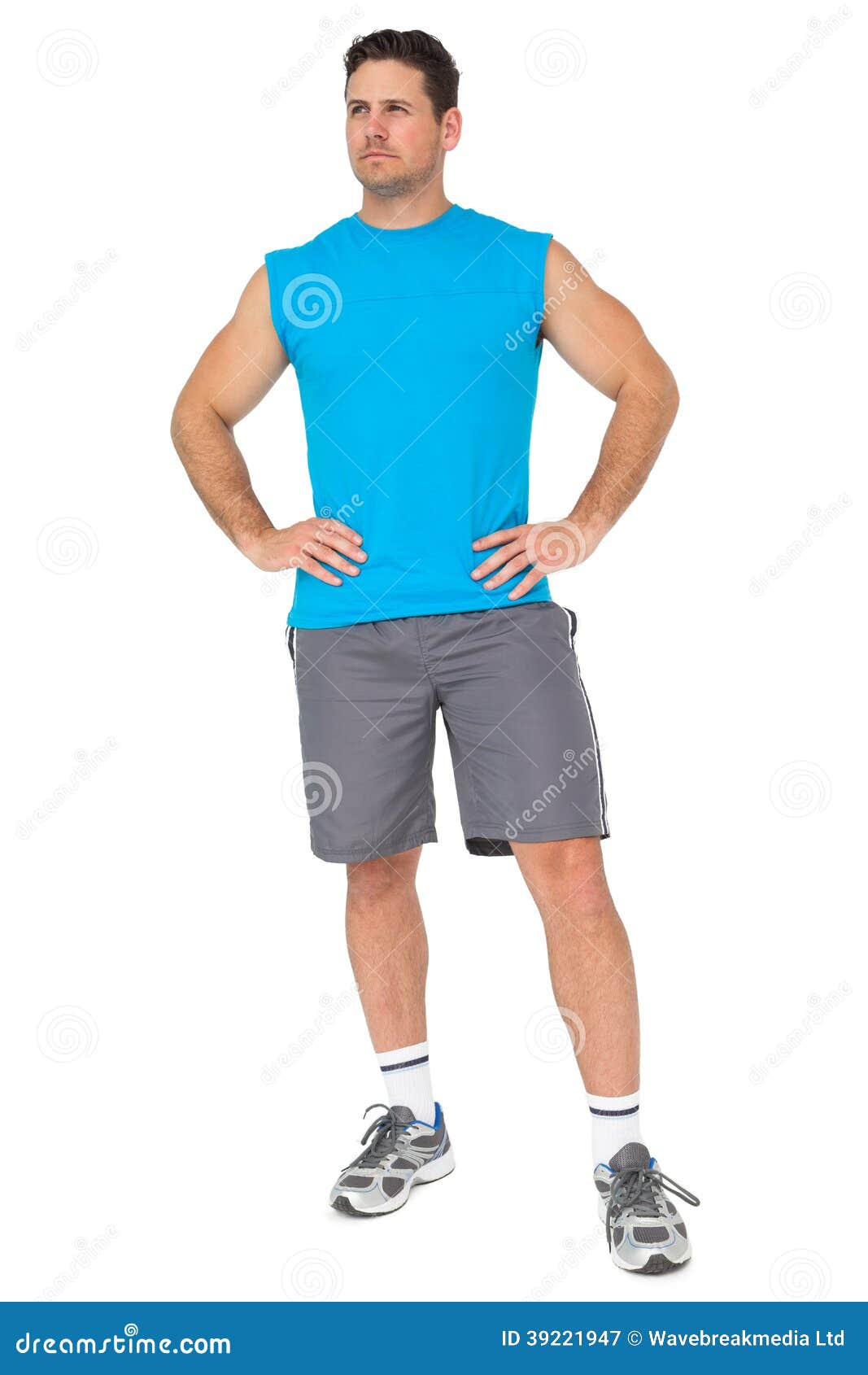 Full Length of a Fit Serious Young Man Stock Image - Image of white ...