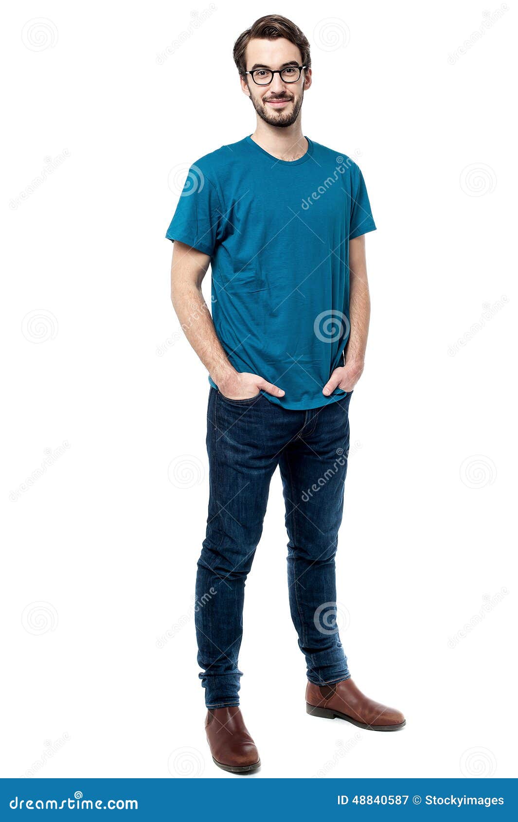 Full Length of a Handsome Man Posing Casually Stock Image - Image of ...