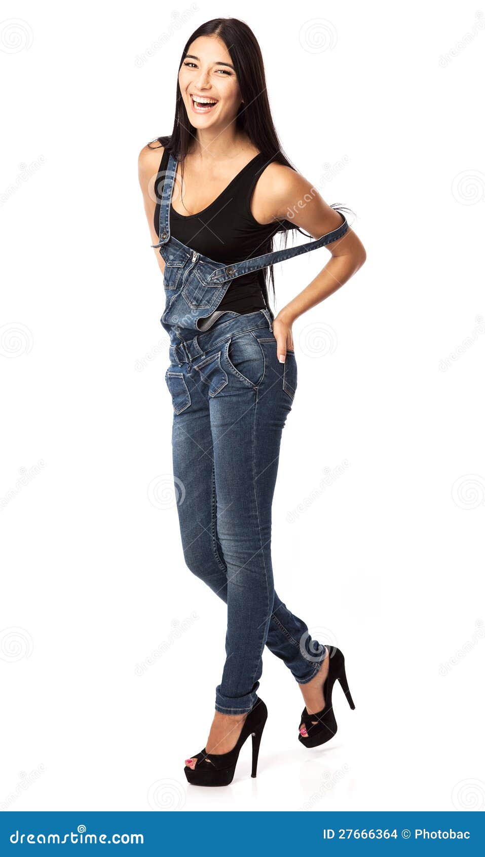 Full Length of a Happy Young Woman Stock Photo - Image of female, happy ...