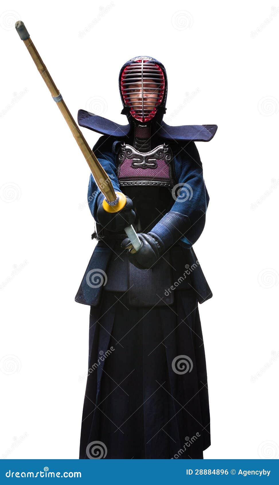 Full length of kendoka stock photo. Image of fighter - 28884896