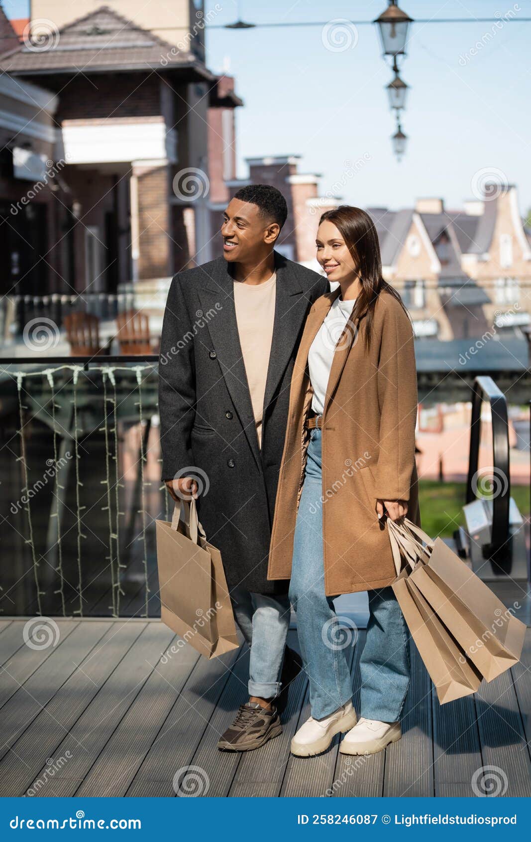 Full Length Of Multiethnic Couple In Stock Image Image Of People