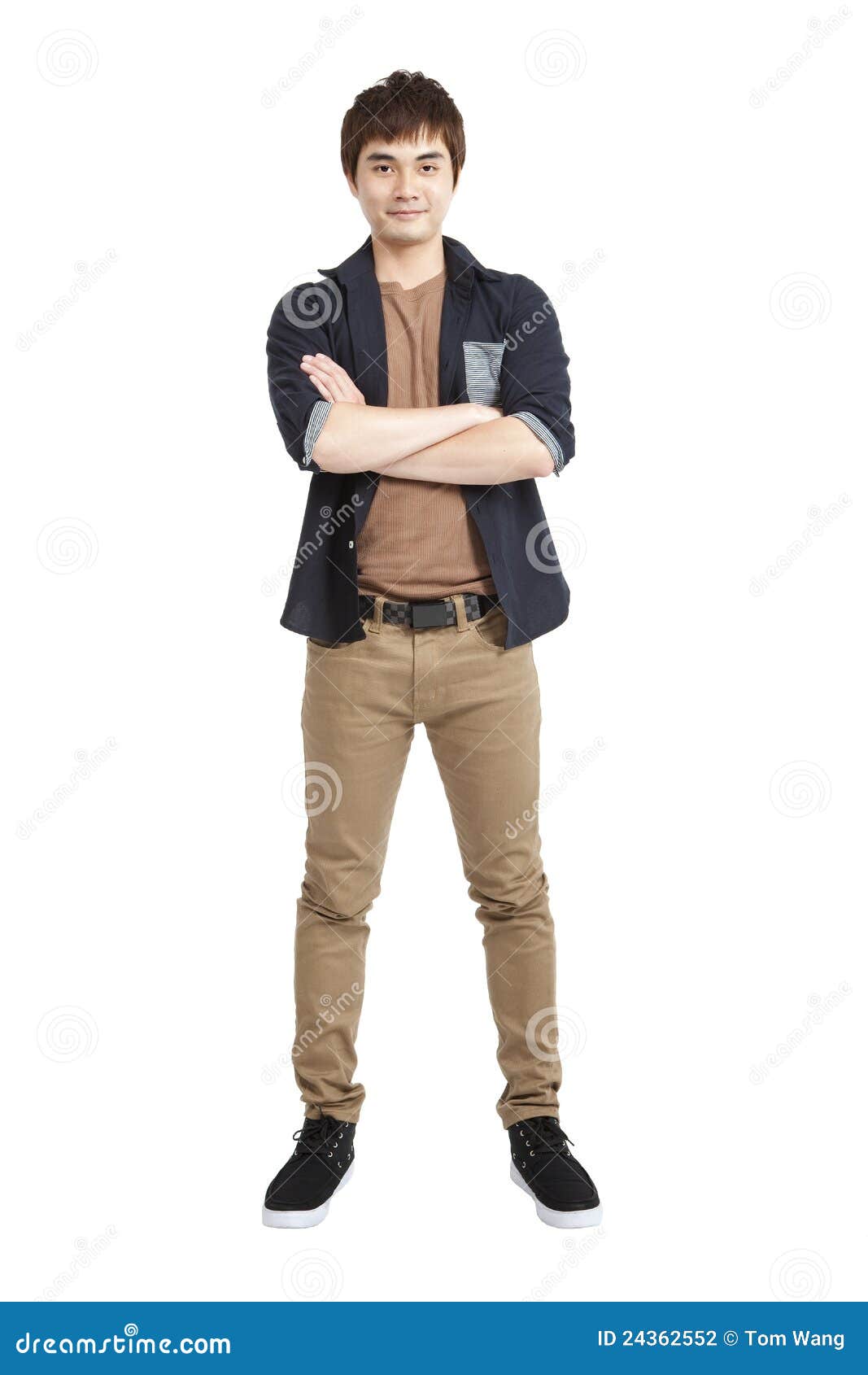 Portrait Of Fat Asian Man Gawking At A Doughnut Stock Photo ...