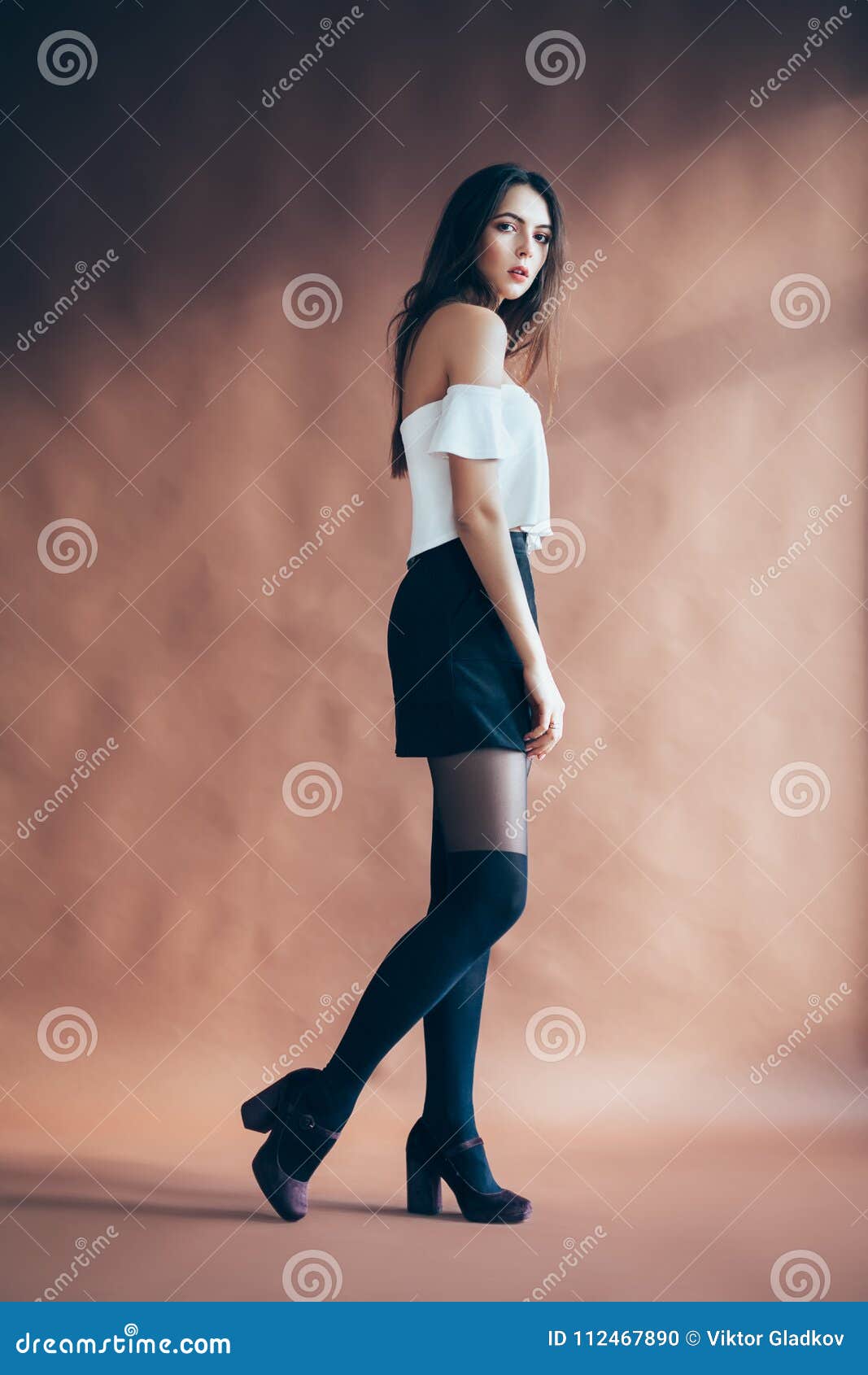 Full Length Portrait of Beautiful Confident Posing in Studio Stock ... Full Length Portrait of Beautiful Confident Posing in Studio Stock ...