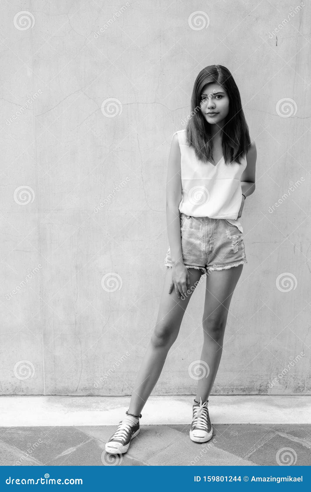 Full Length Portrait of Beautiful Teenage Girl Standing Outdoors Stock ... Full Length Portrait of Beautiful Teenage Girl Standing Outdoors Stock ...