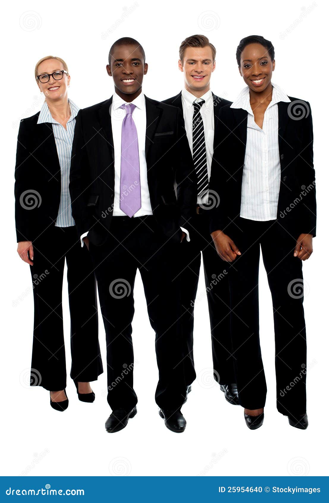 Full Length Portrait of Business Colleagues Stock Photo - Image of ...