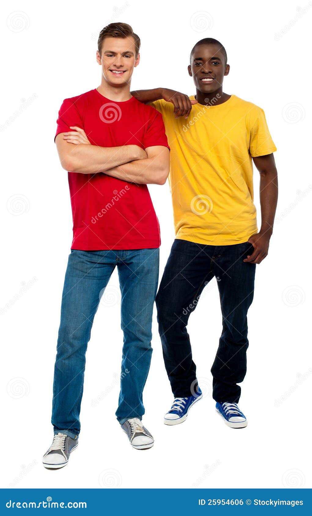 Full Length Portrait of Casual Young Dudes Stock Photo - Image of model ...