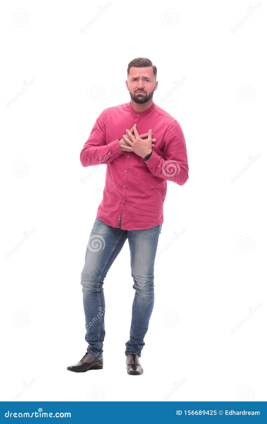 Full-length Portrait of a Friendly Young Man Stock Image - Image of ...
