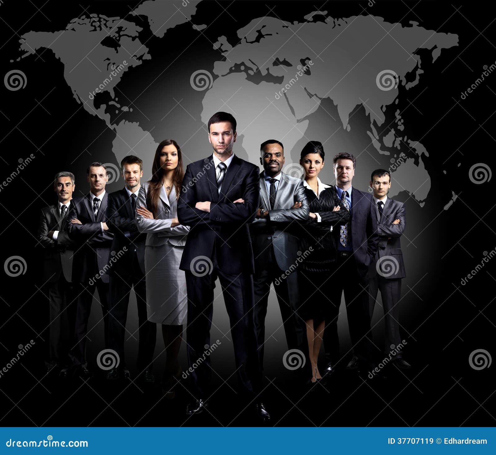 Full-length Portrait of Group Stock Image - Image of manager, modern ...