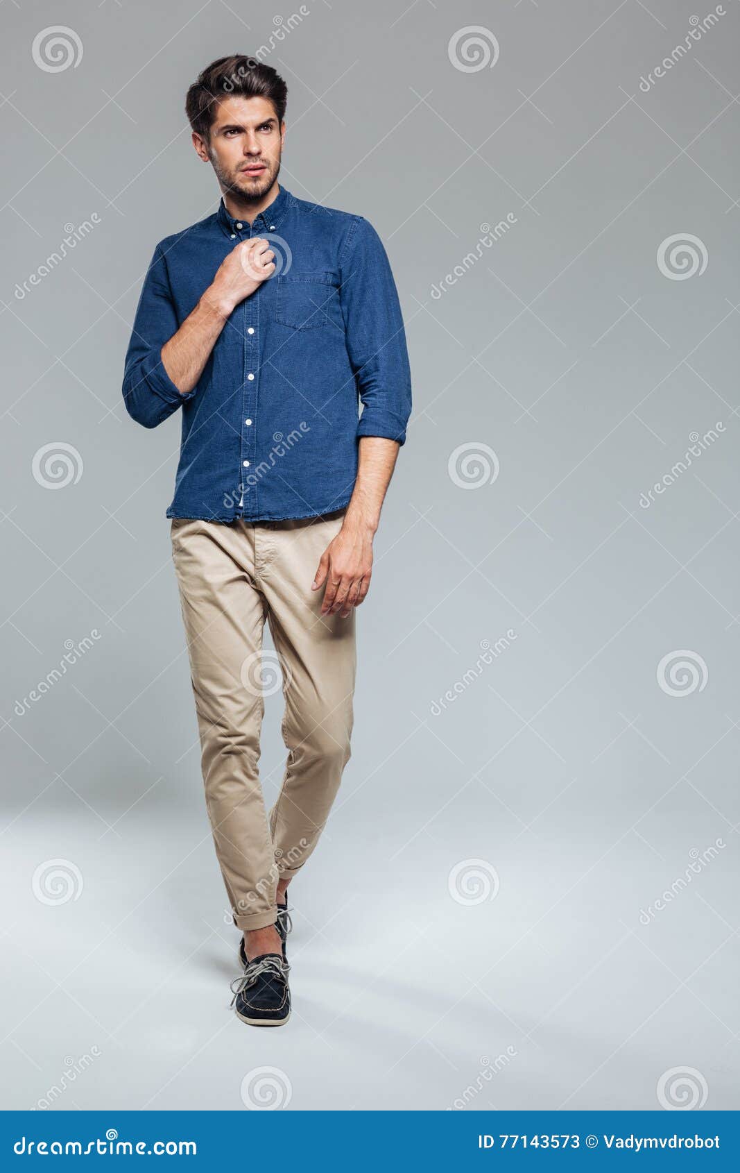 Full Length Portrait of Handsome Young Man Standing Stock Image - Image ...