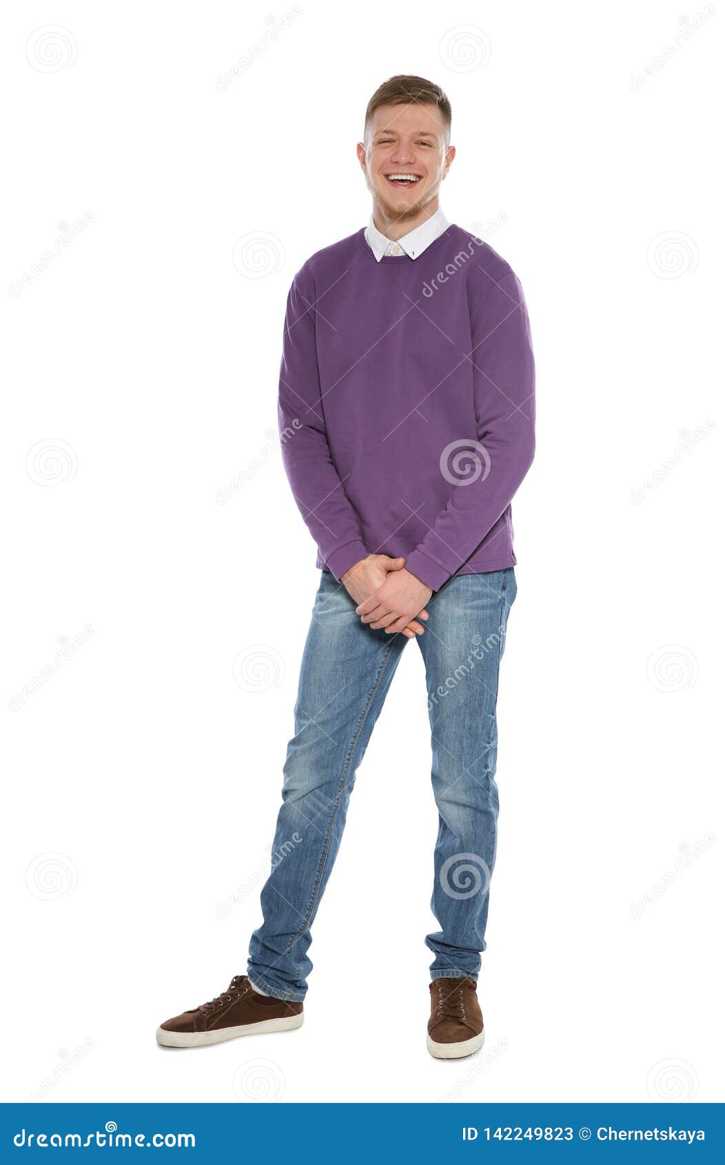 Full Length Portrait of Handsome Man on White Background Stock Image ...