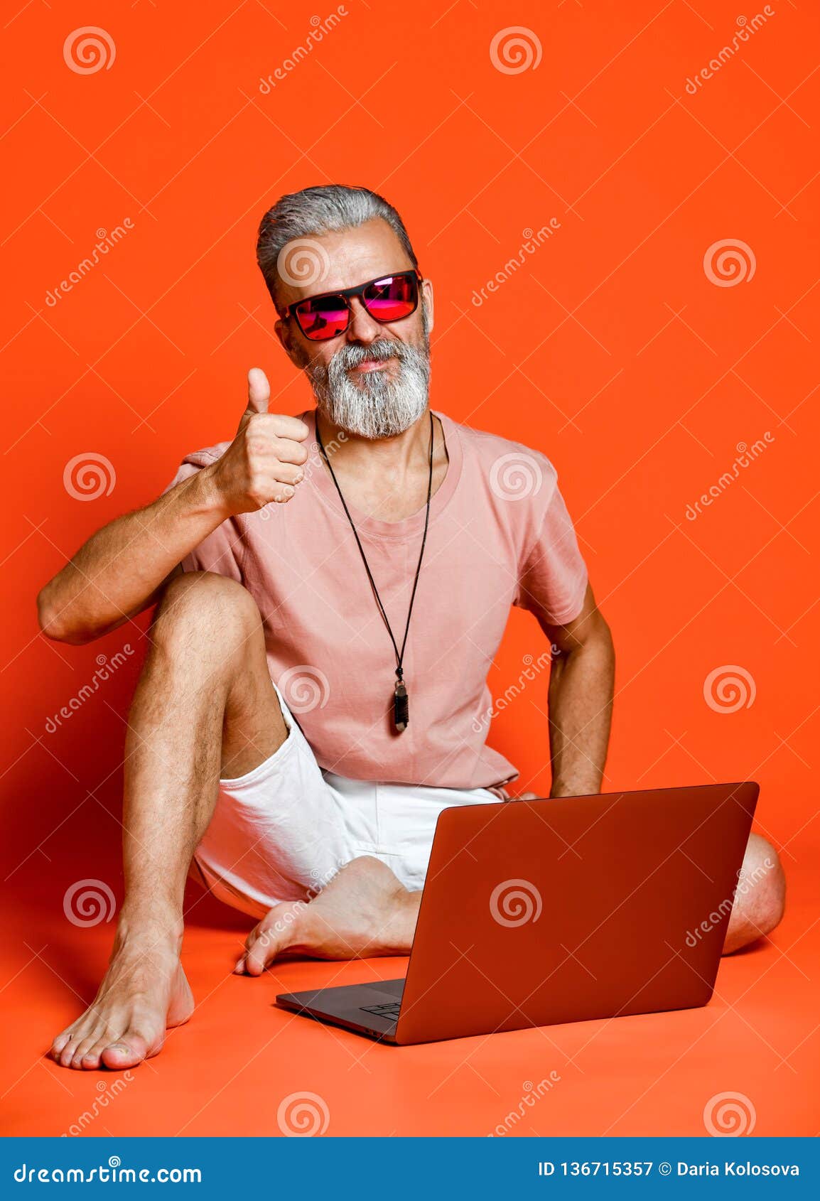 Full Length Portrait of a Happy Old Man Using Laptop Computer Isolated ... Full Length Portrait of a Happy Old Man Using Laptop Computer Isolated ...