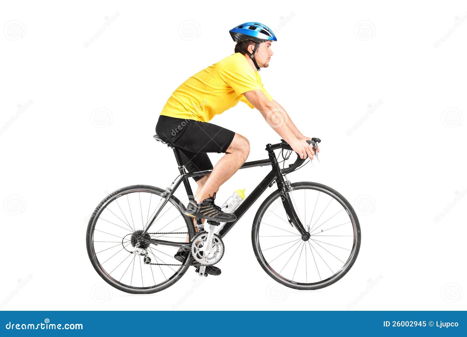 Full Length Portrait Of A Man Riding A Bycicle Stock Image - Image of ...