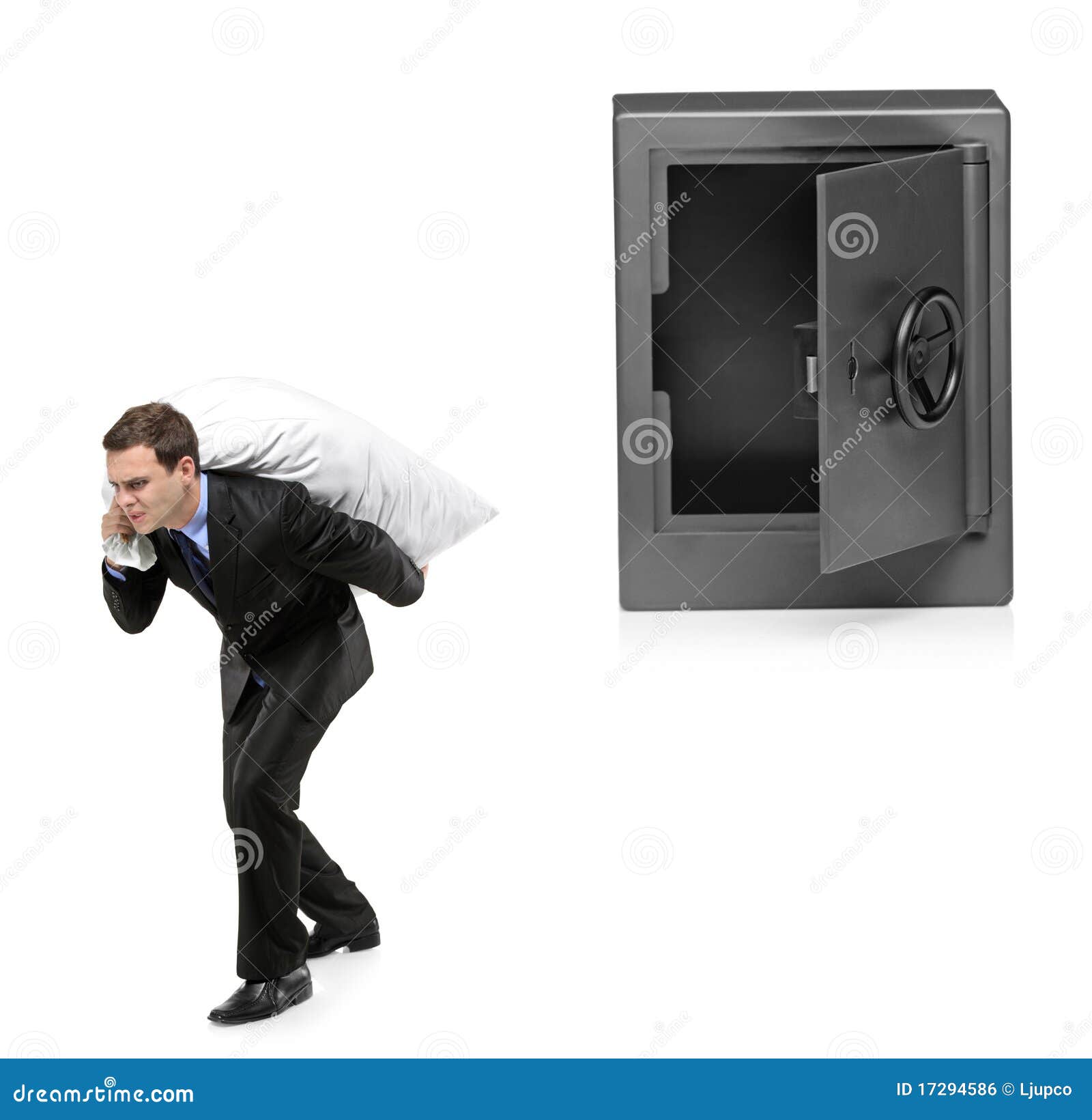 Full Length Portrait of a Man Stealing a Bag Stock Photo - Image of ...