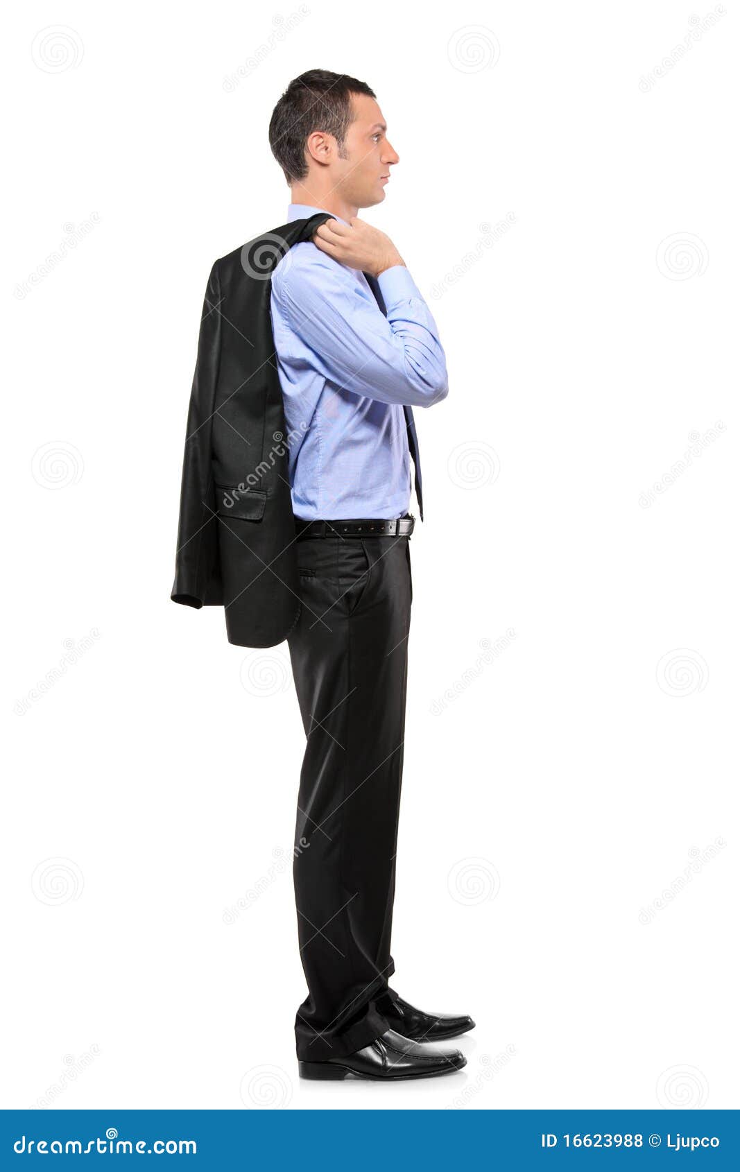 Full Length Portrait of a Man Waiting in Line Stock Photo - Image of ...