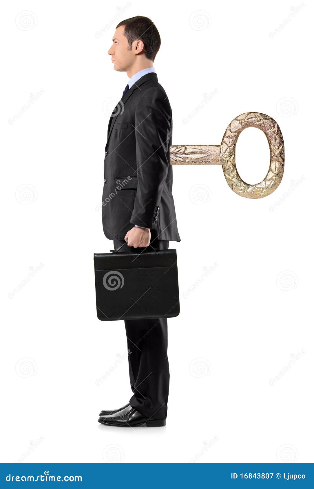 Full Length Portrait of a Man with Wind-up Key Stock Image - Image of ...