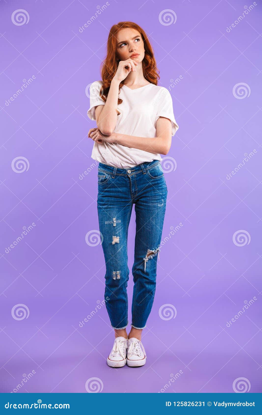 Full Length Portrait of a Pensive Young Girl Standing Stock Image ... Full Length Portrait of a Pensive Young Girl Standing Stock Image ...