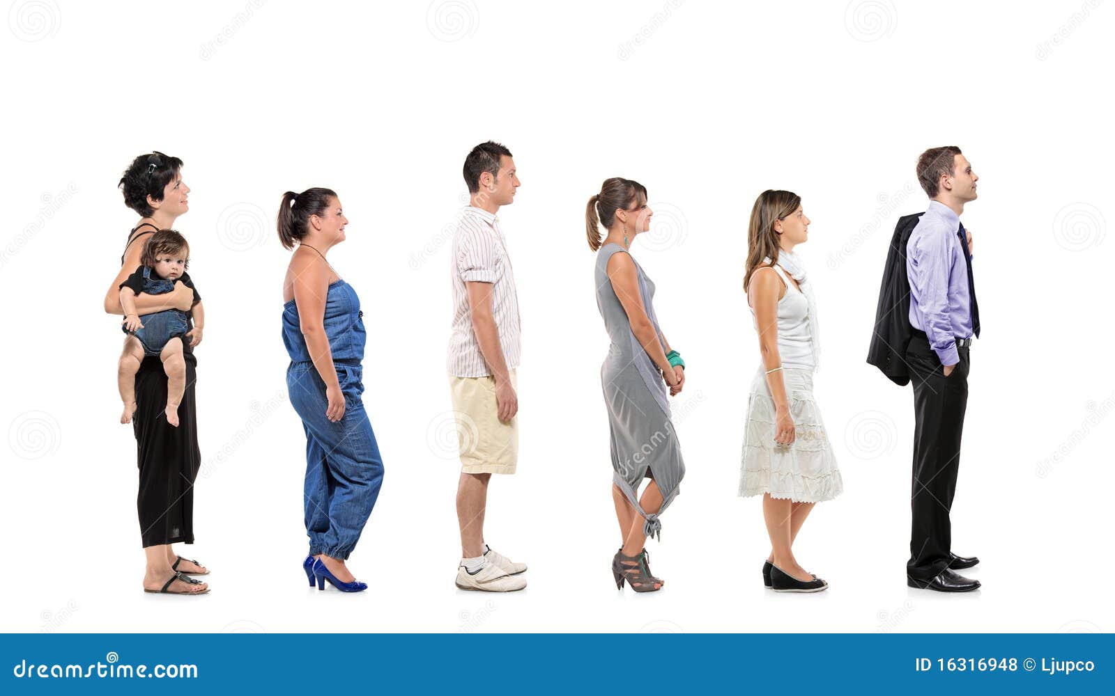 Full Length Portrait of People in a Line Stock Photo - Image of adult ...