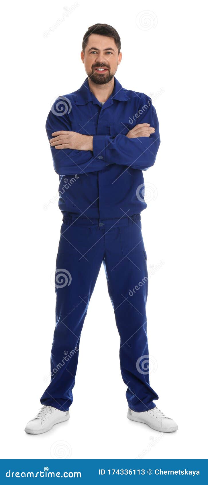 Full Length Portrait of Professional Auto Mechanic on Background Stock ...