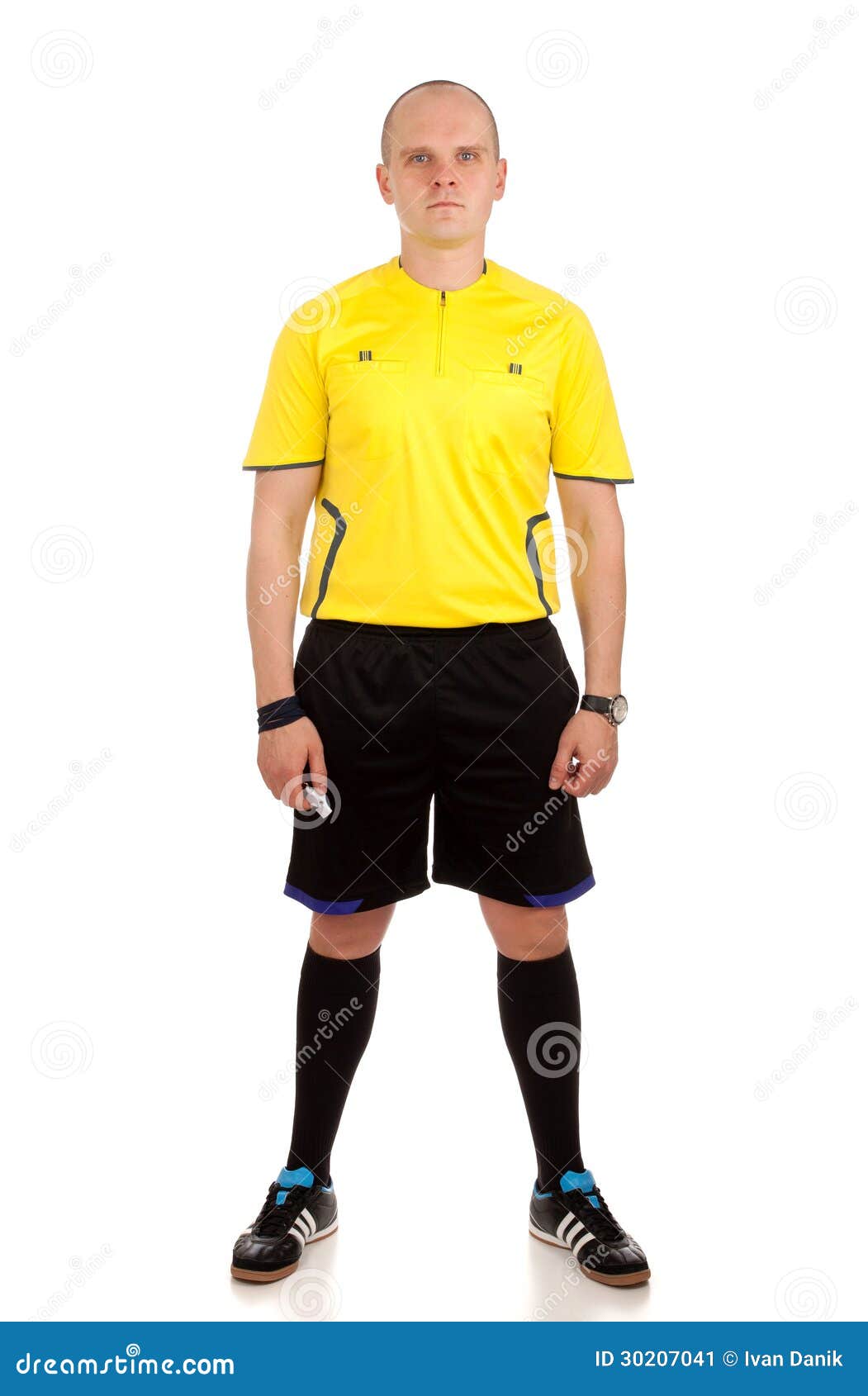 Full Length Portrait of a Referee. Stock Image - Image of whistle ...