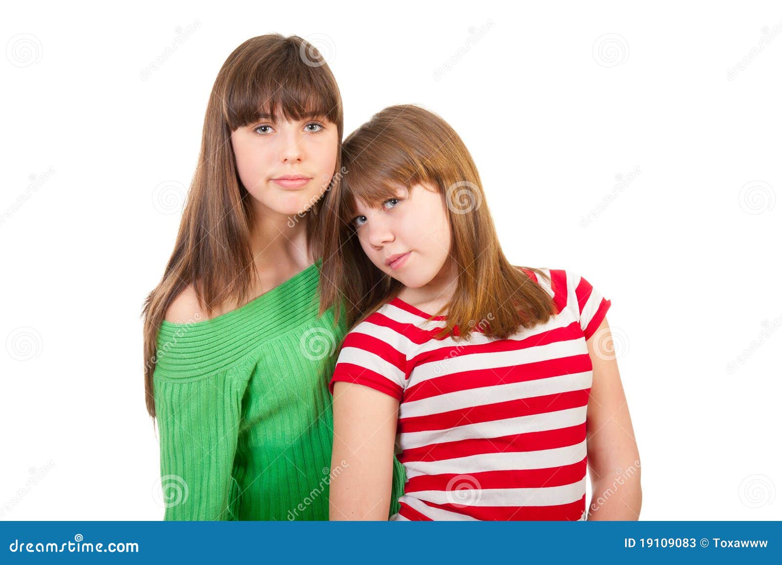 Full-length Portrait Of Two Girls Stock Image - Image of female ...