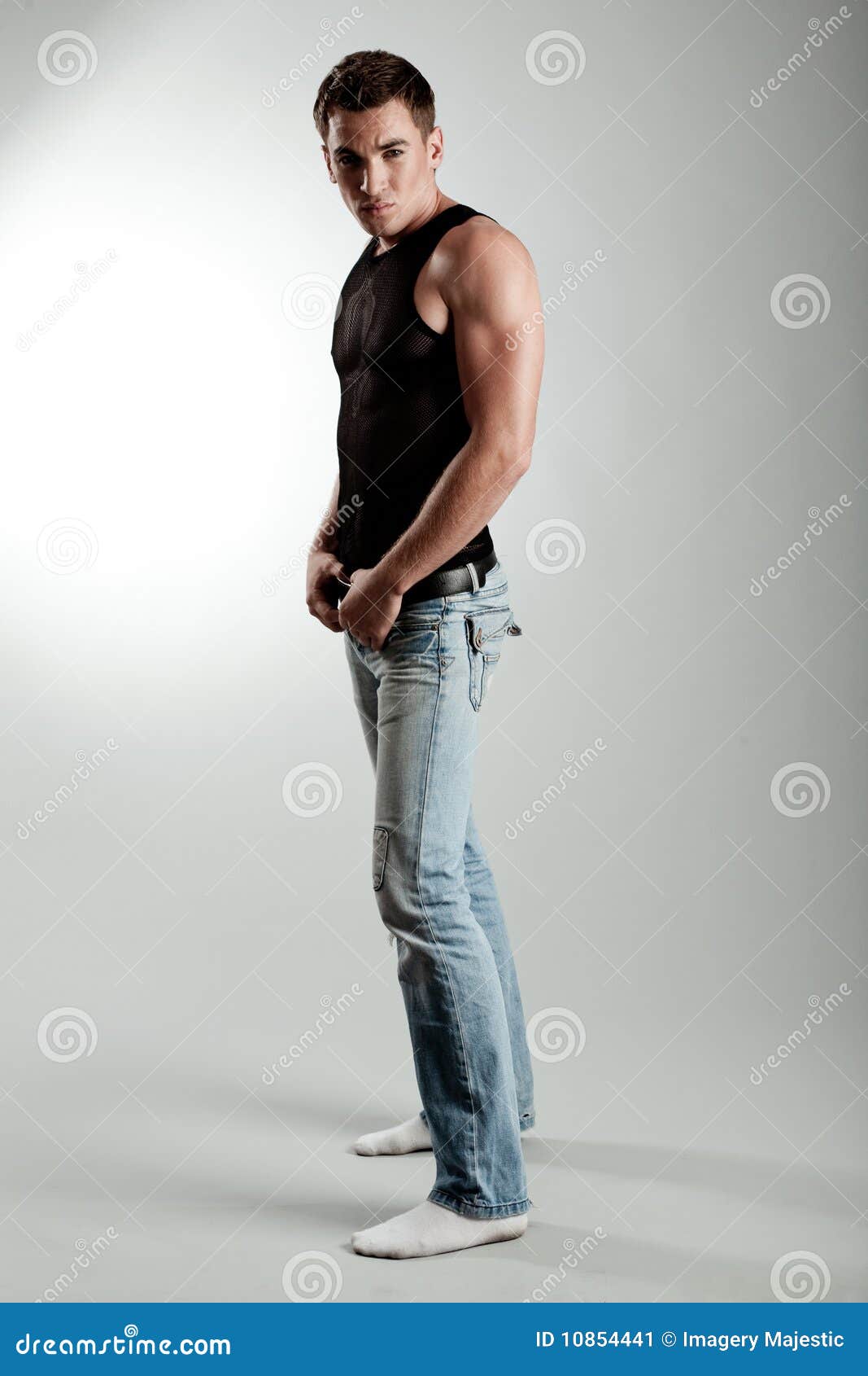 Full Length Portrait of Young Male Model Stock Image - Image of stylish ...