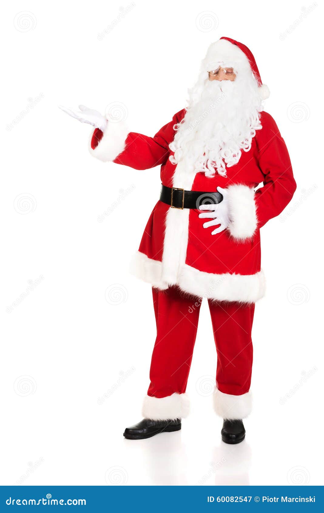 Full Length Santa Claus with a Welcome Gesture Stock Image - Image of ...