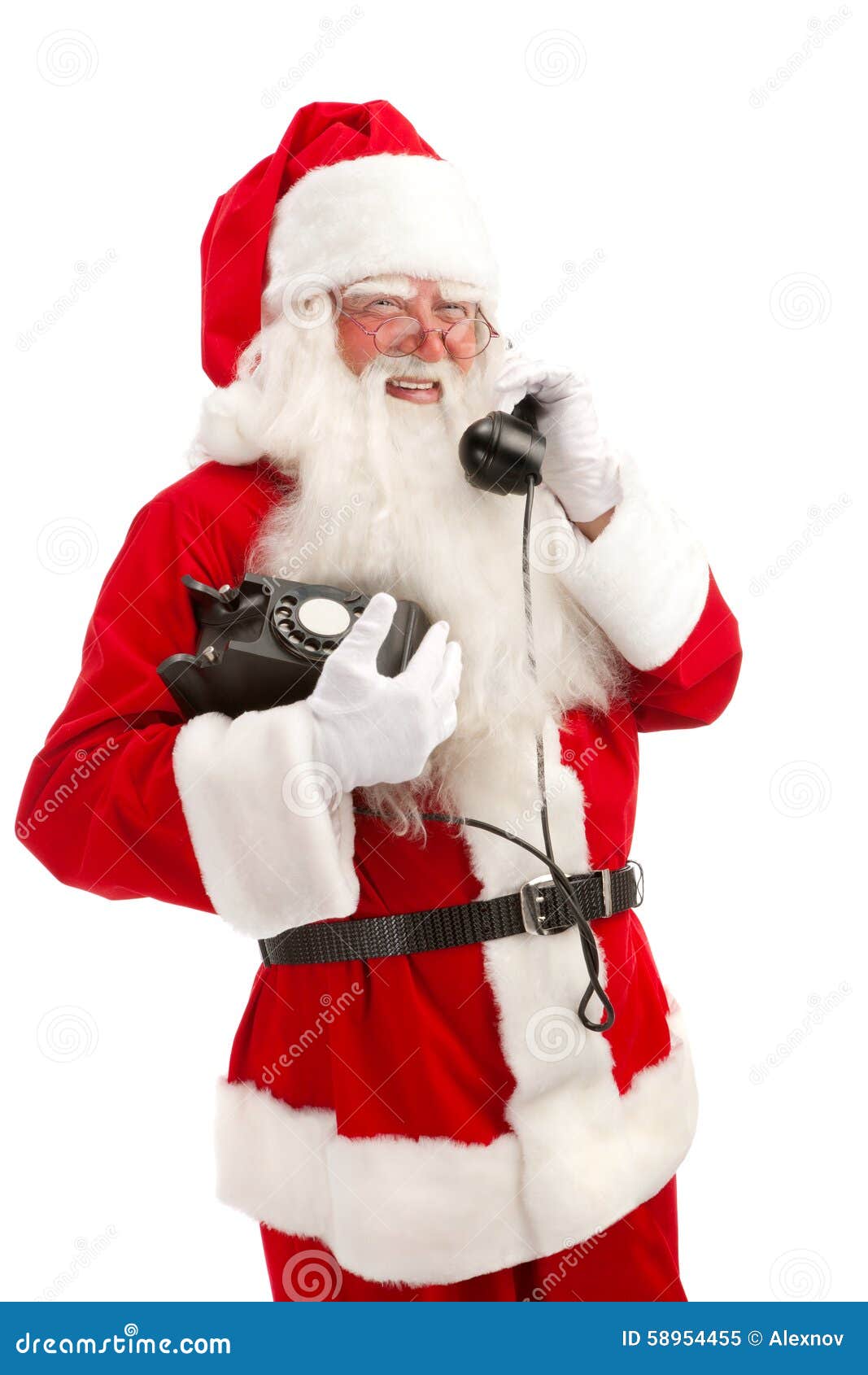 Full Length of Santa Speaking on the Phone Stock Image - Image of santa ...