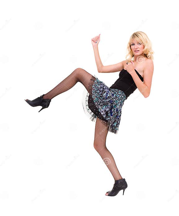 Full Length Of Sensual Woman In Short Dress Stock Image Image Of Long Isolated 30161355