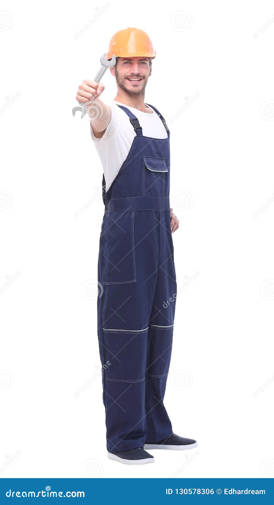 Full Length Shot of a Construction Worker Stock Photo - Image of ...