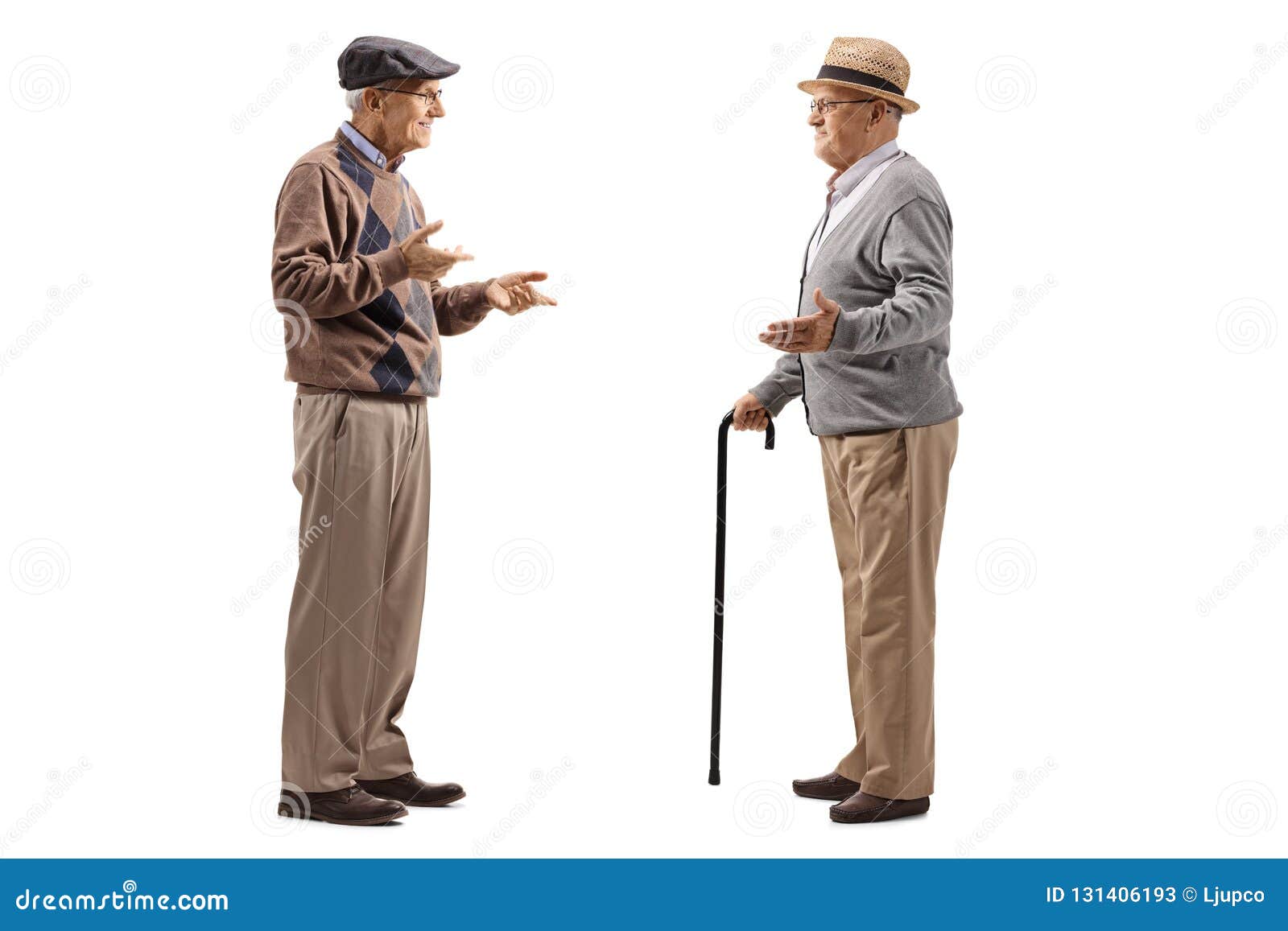 Full Length Shot of Two Elderly Men Having a Conversation Stock Image ... Full Length Shot of Two Elderly Men Having a Conversation Stock Image ...