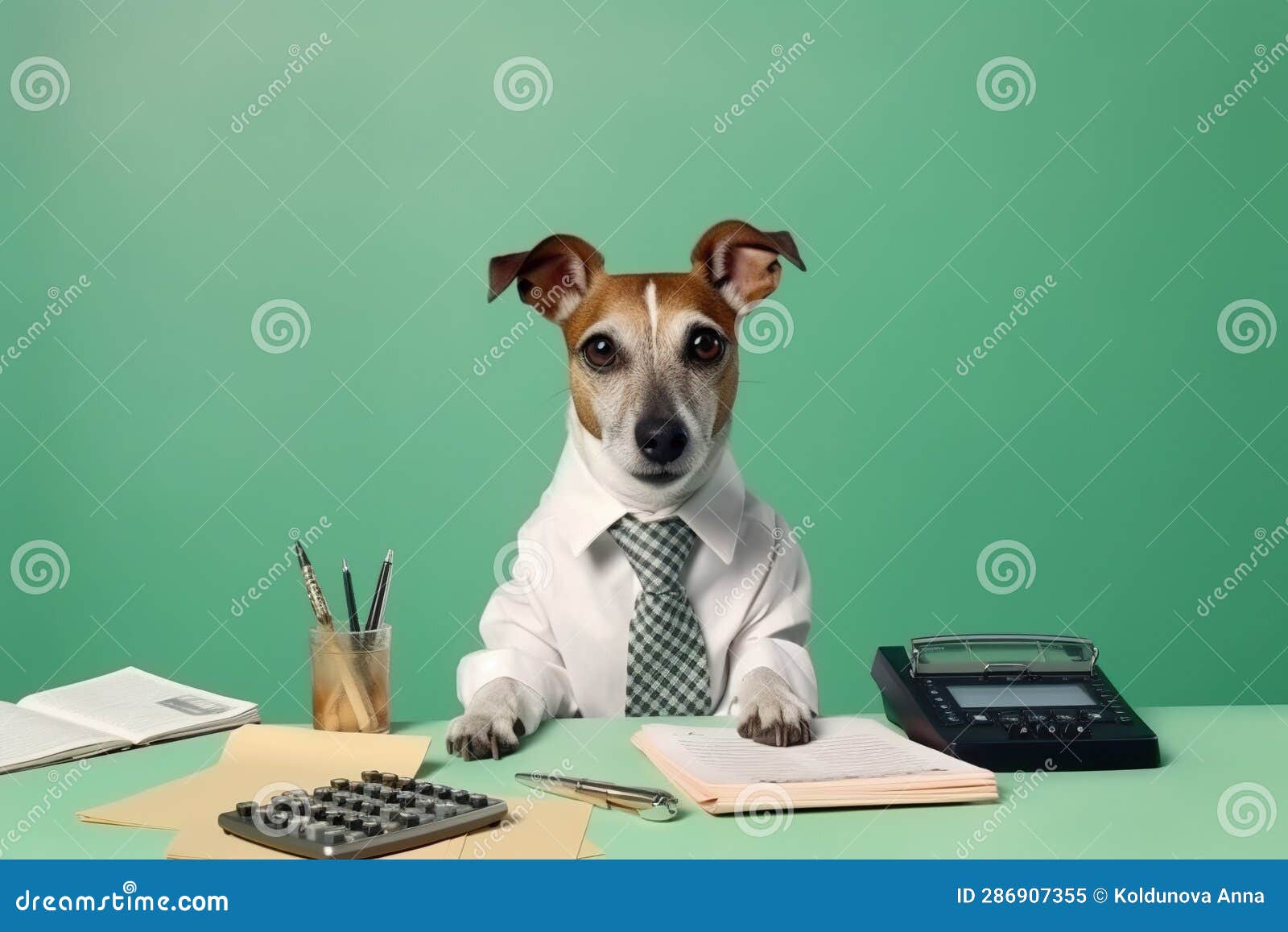 A Cute Animal As a Manager, Created with Generative AI Technology Stock ...