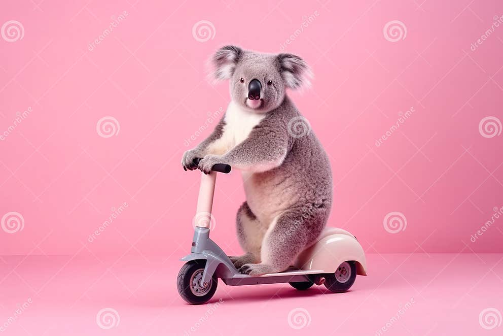 A Cute Kangaroo Riding a Roller Created with Generative AI Technology ...
