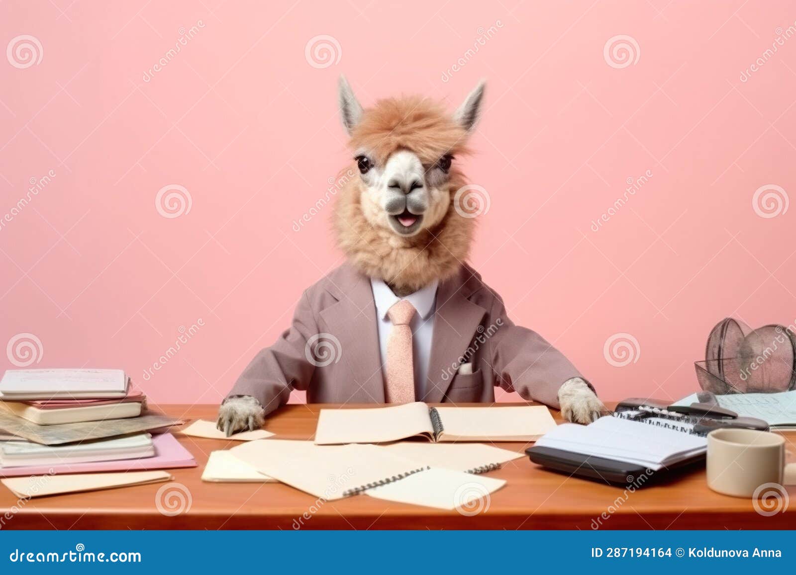 A cute lama manager stock photo. Image of supervising - 287194164