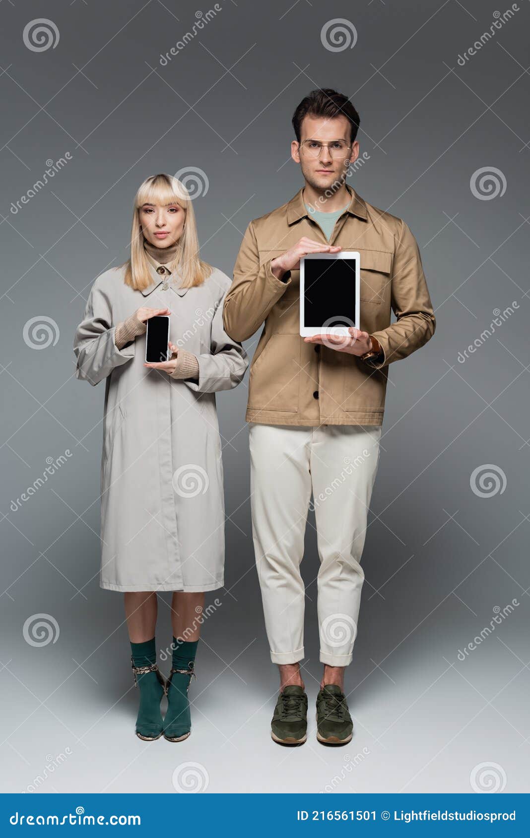 Full Length of Trendy Models Posing Stock Image - Image of woman ...